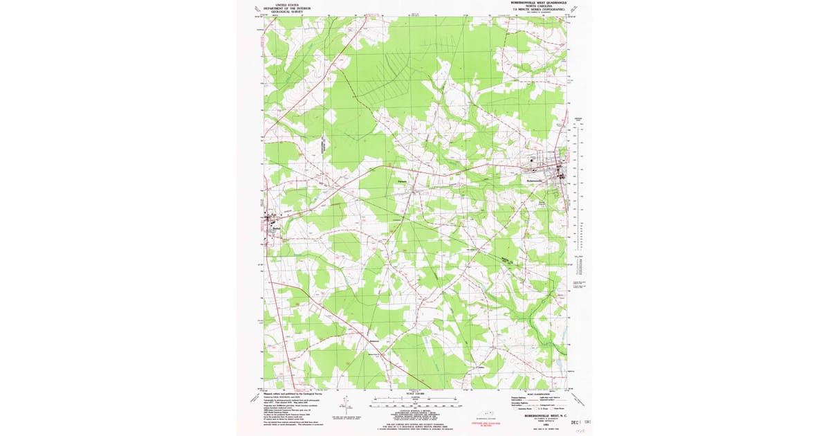 1981 Map of Robersonsville West, Pitt County, NC — High-Res | Pastmaps