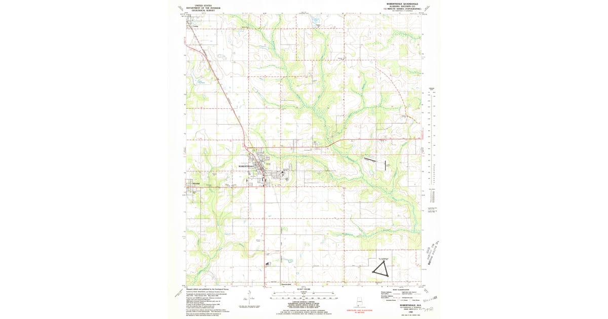 1980 Map of Robertsdale, AL — High-Res | Pastmaps