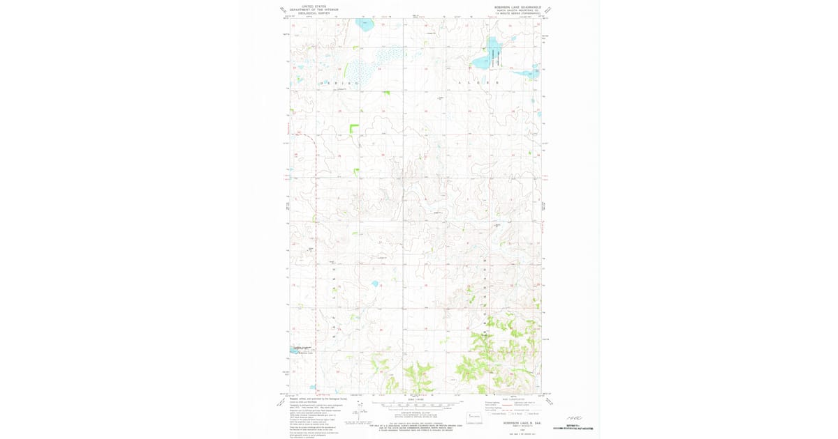 1981 Map of Robinson Lake, Mountrail County, ND — High-Res | Pastmaps