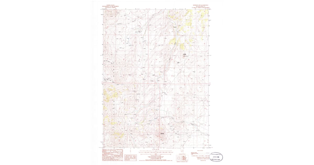 1985 Map of Robinson Mtn, Elko County, NV — High-Res | Pastmaps