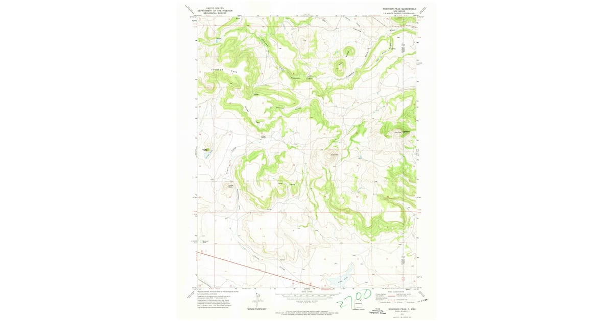 1971 Map of Robinson Peak, Colfax County, NM — High-Res | Pastmaps