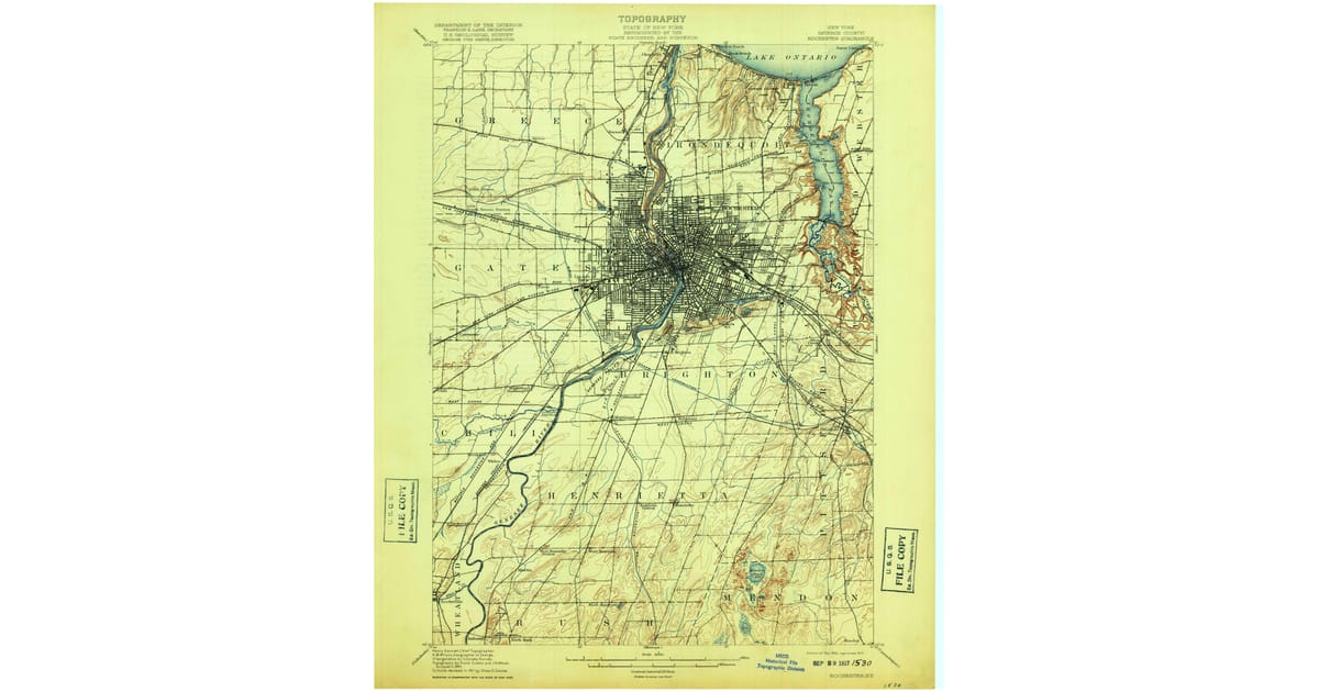 1912 Map of Rochester, NY — High-Res, 1917 Print | Pastmaps
