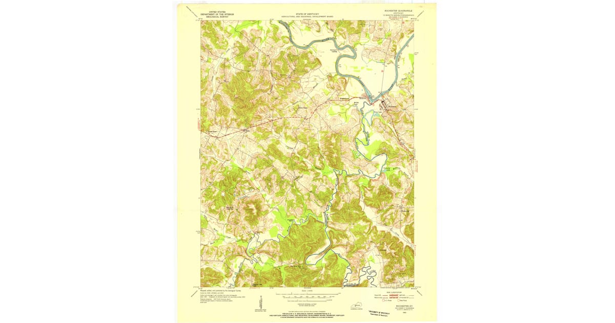 1953 Map of Rochester, KY — High-Res | Pastmaps