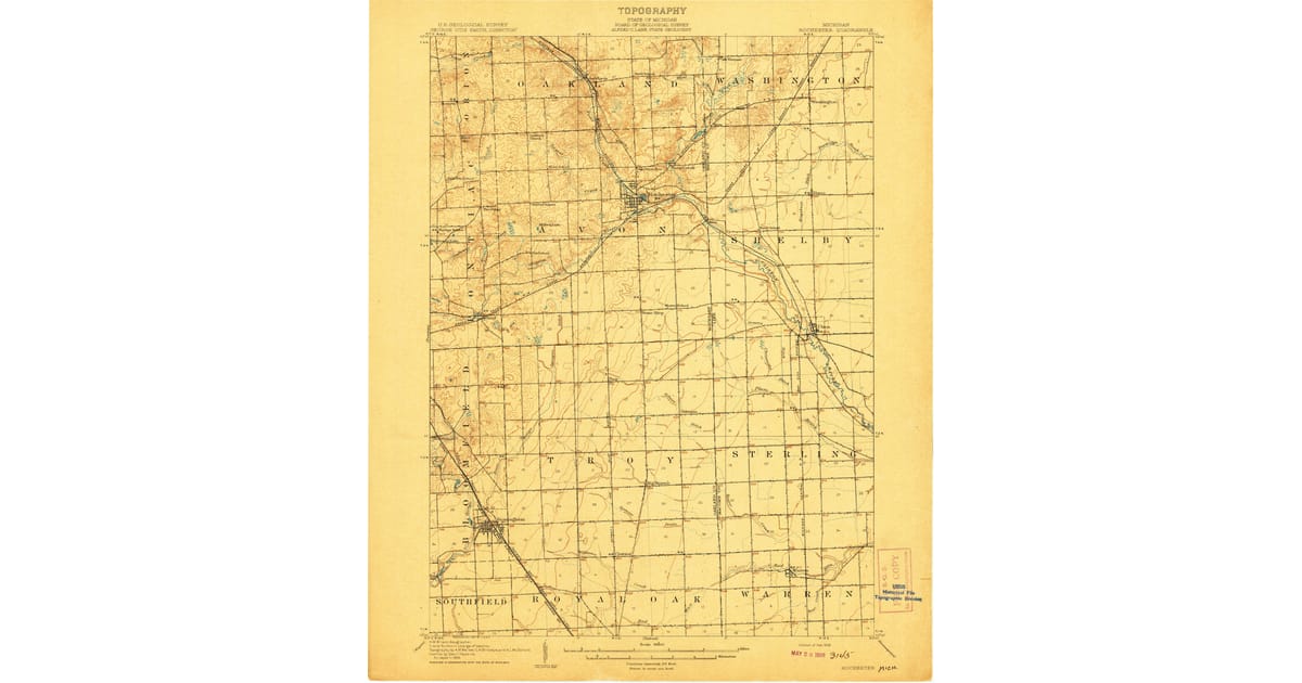 Old Maps of Sterling Heights, MI for Genealogy | Pastmaps