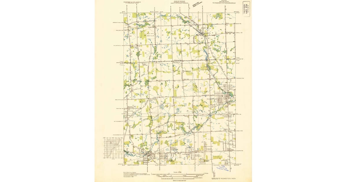 1930s Maps of Paint Creek Hills, Rochester Hills | Pastmaps