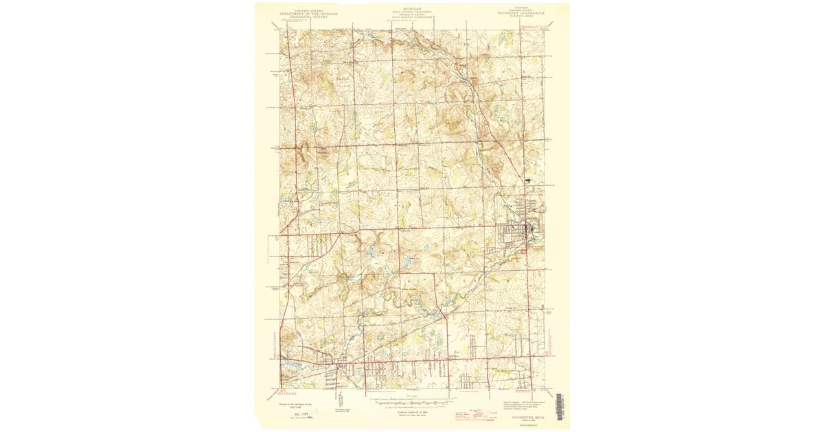 1945 Map of Rochester, MI — High-Res | Pastmaps