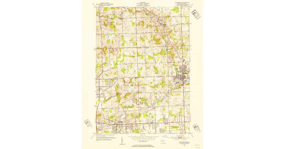1950s Maps of Estates Of Pine Creek, Rochester Hills | Pastmaps