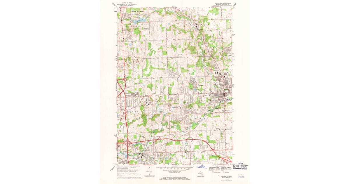 1968 Map of Rochester, MI — High-Res | Pastmaps