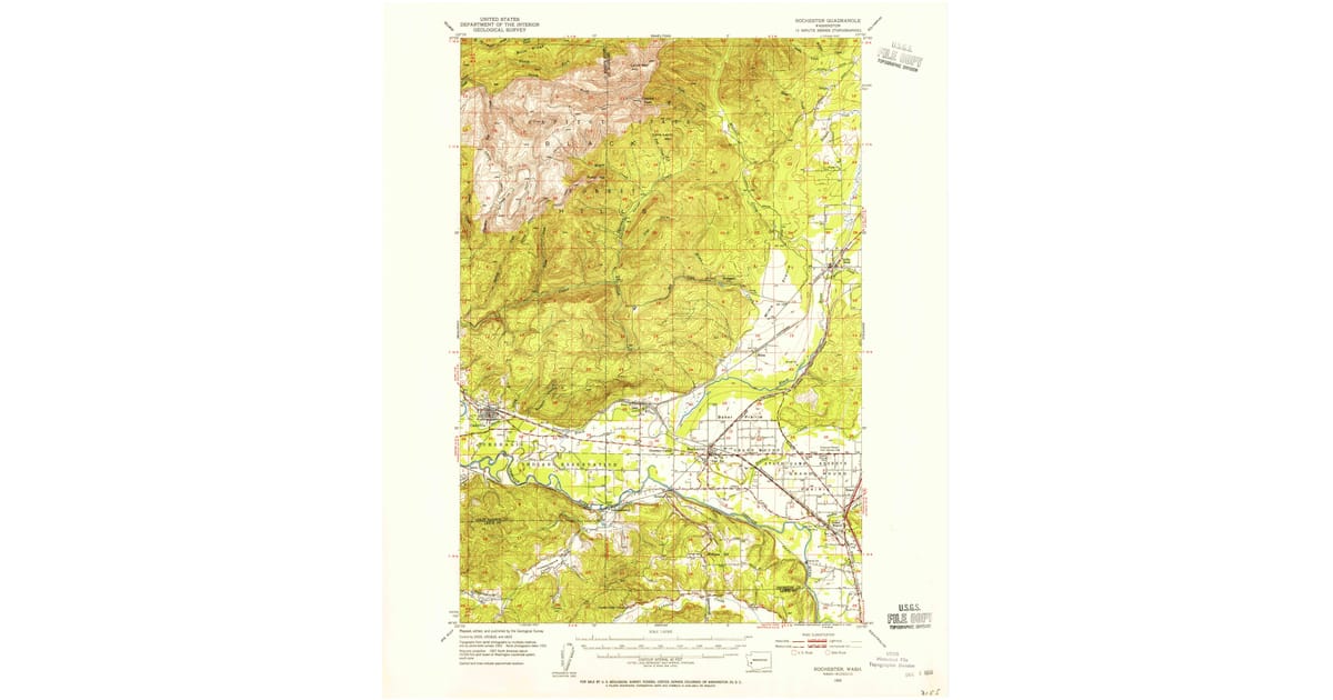 1953 Map of Rochester, WA — High-Res | Pastmaps