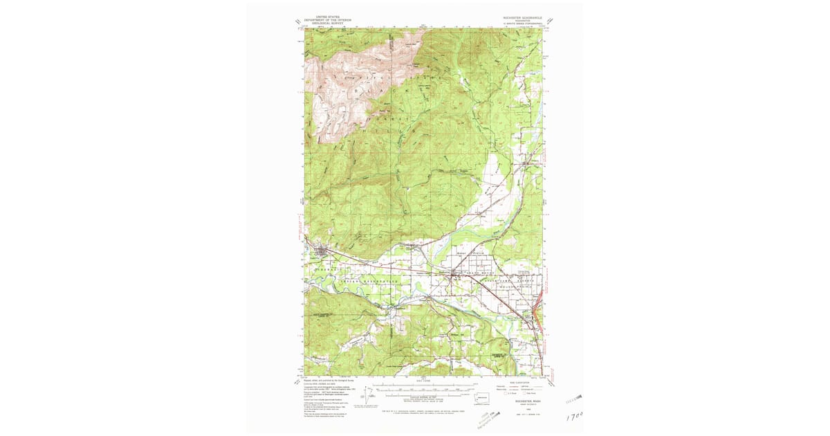 1953 Map of Rochester, WA — High-Res, 1980 Print | Pastmaps