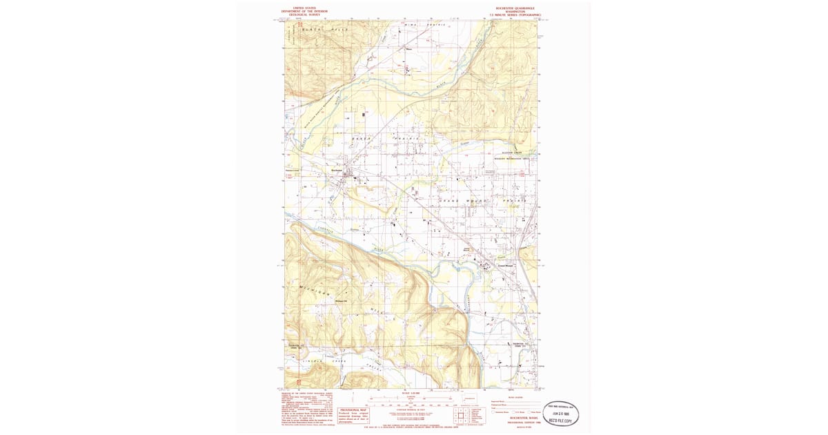 1986 Map of Rochester, WA — High-Res | Pastmaps
