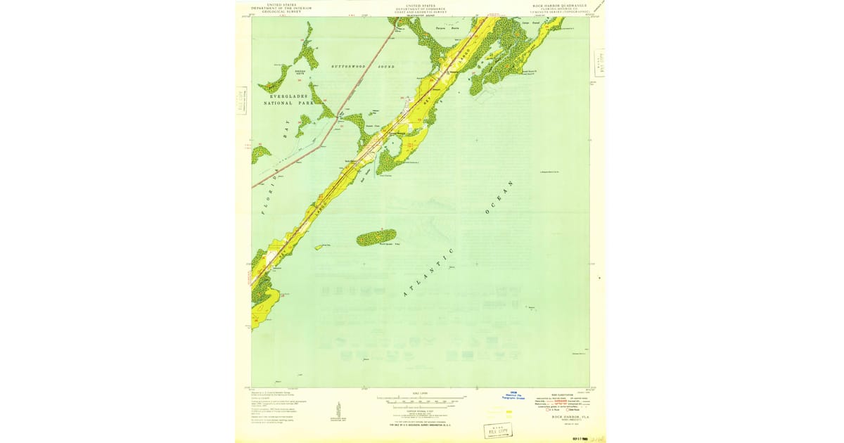 1949 Map of Rock Harbor, Monroe County, FL — High-Res | Pastmaps