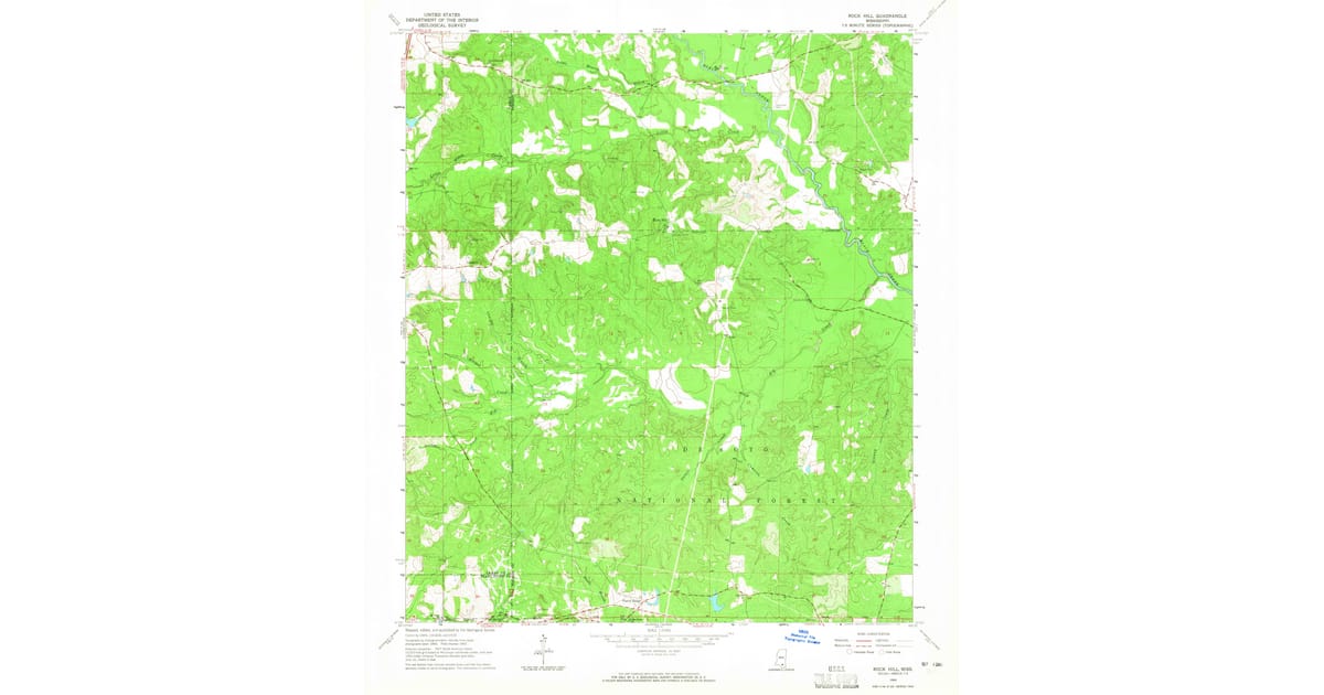 1963 Map of Rock Hill, Forrest County, MS — High-Res | Pastmaps