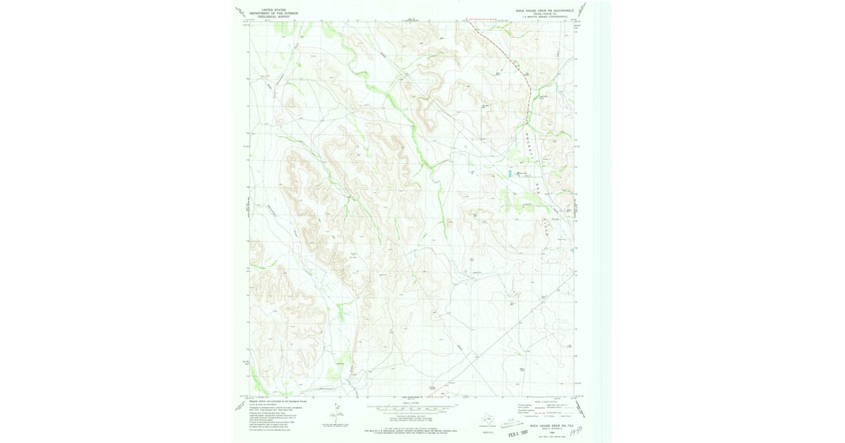 1980 Map of Rock House Draw NE, Pecos County, TX — High-Res | Pastmaps