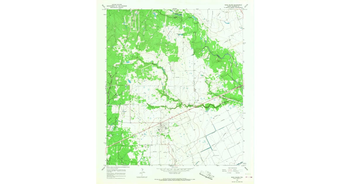 1965 Map of Rock Island, TX — High-Res | Pastmaps