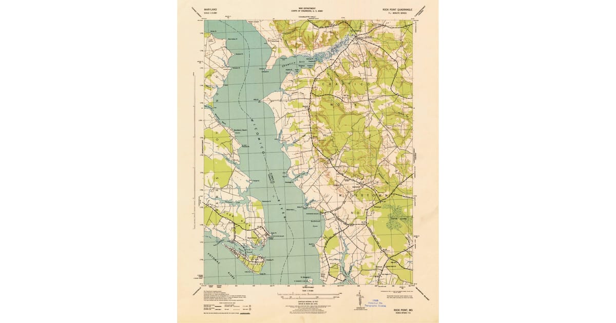 1943 Map of Rock Point, MD — High-Res | Pastmaps