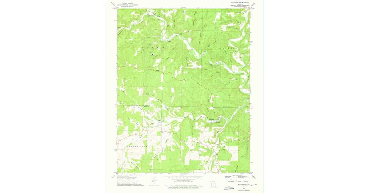 1973 Map of Rockbridge, Douglas County, MO — High-Res | Pastmaps