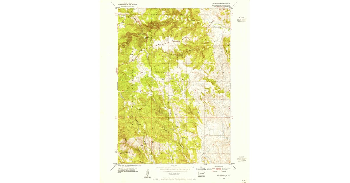 1954 Map of Rockerville, Pennington County, SD — High-Res | Pastmaps