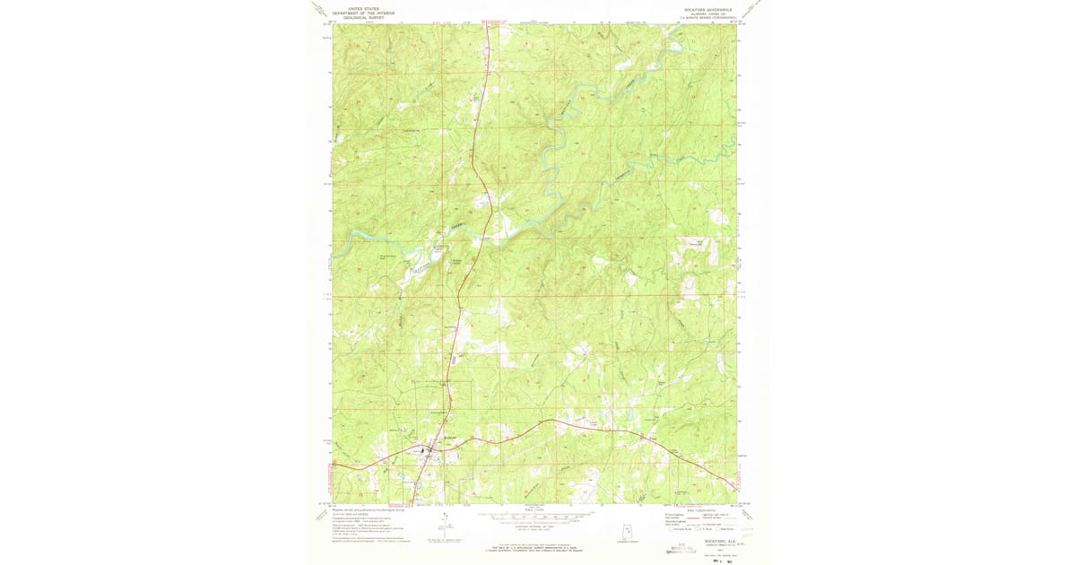 1971 Map of Rockford, AL — High-Res | Pastmaps