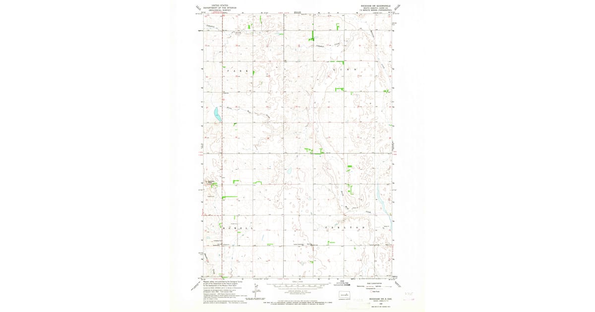 1966 Map of Rockham SW, Hand County, SD — High-Res | Pastmaps