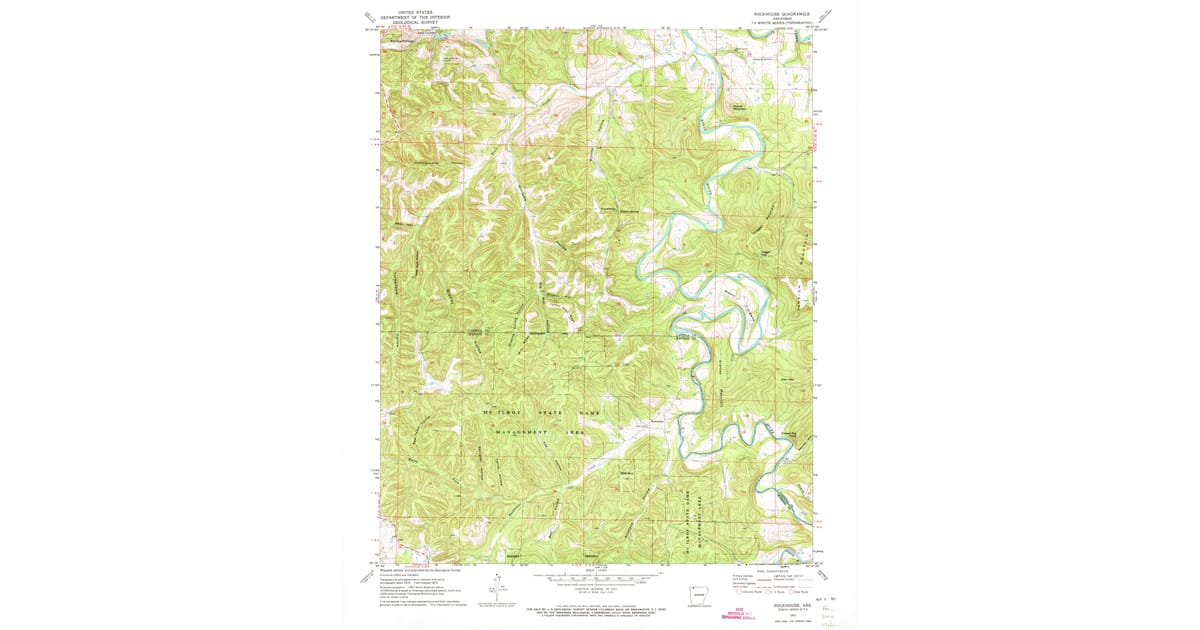 1972 Map of Rockhouse, Carroll County, AR — High-Res | Pastmaps