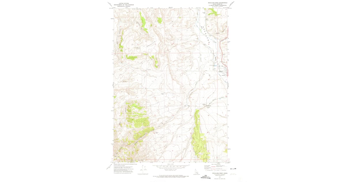 1971 Map of Rockland West, Power County, ID — High-Res | Pastmaps