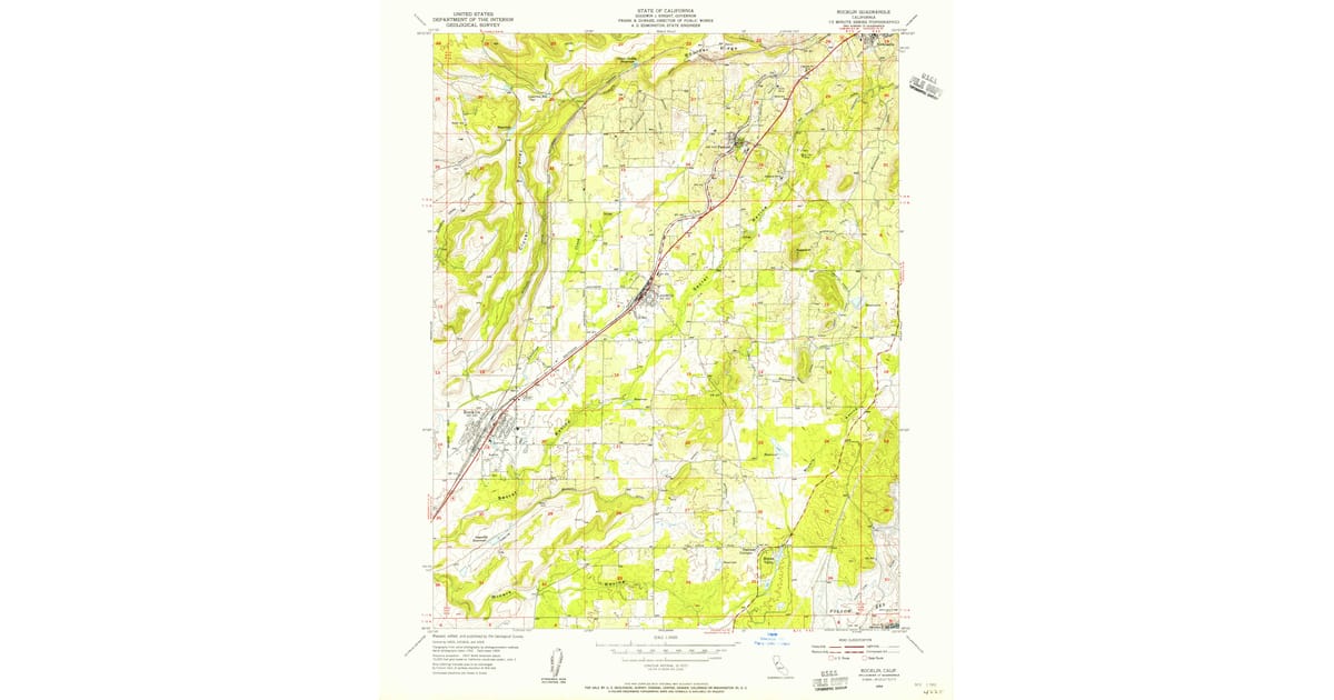 1954 Map of Rocklin, CA — High-Res | Pastmaps