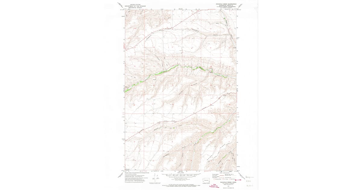 1971 Map of Rockpile Creek, Asotin County, WA — High-Res | Pastmaps
