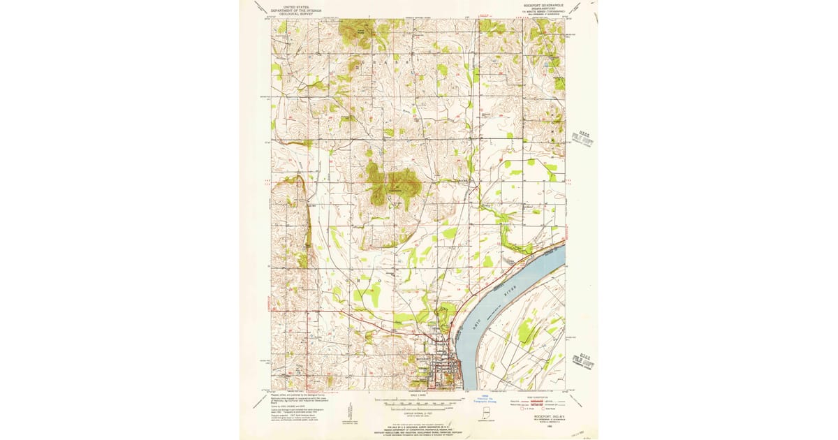 1952 Map of Rockport, IN — High-Res, 1953 Print #2 | Pastmaps