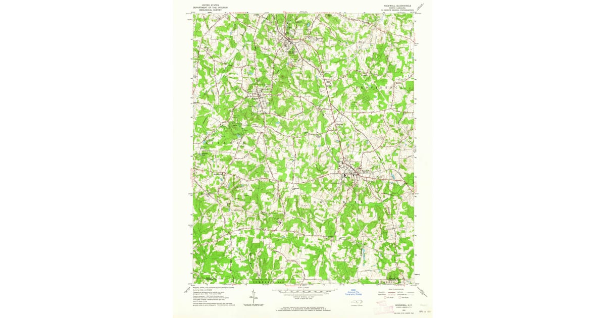 1962 Map of Rockwell, NC — High-Res | Pastmaps