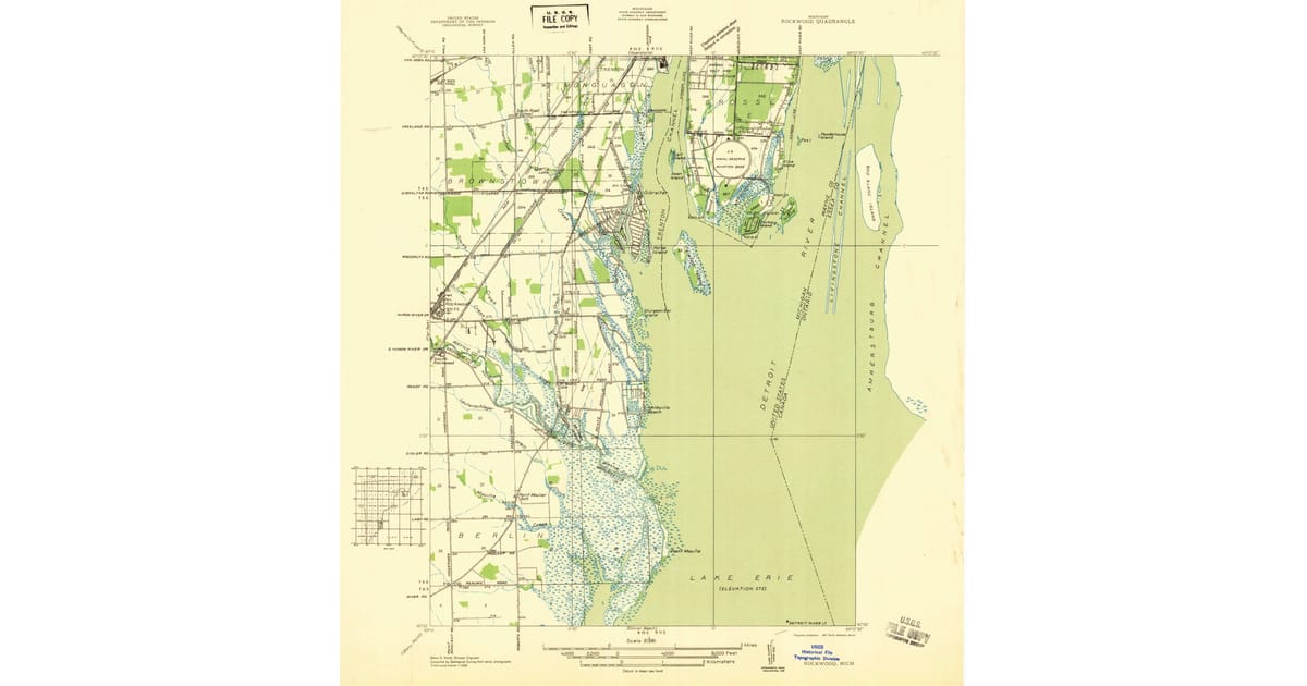 1936 Map of Rockwood, MI — High-Res | Pastmaps