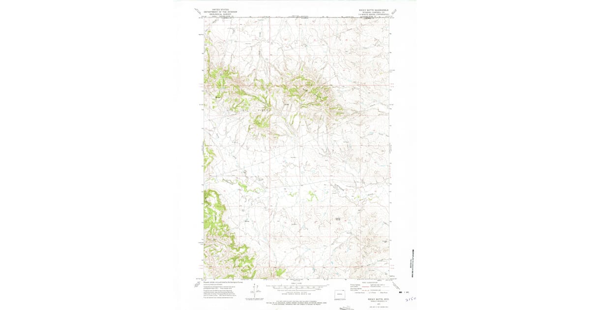 1972 Map of Rocky Butte, Campbell County, WY — High-Res | Pastmaps