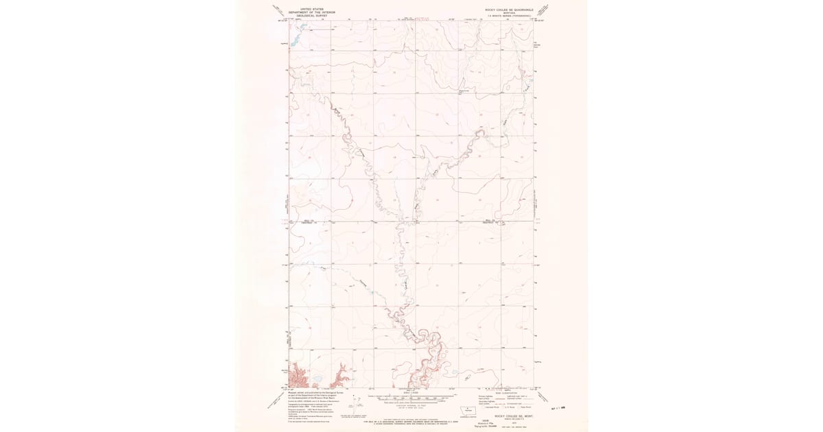 1970 Map of Rocky Coulee SE, Hill County, MT — High-Res | Pastmaps