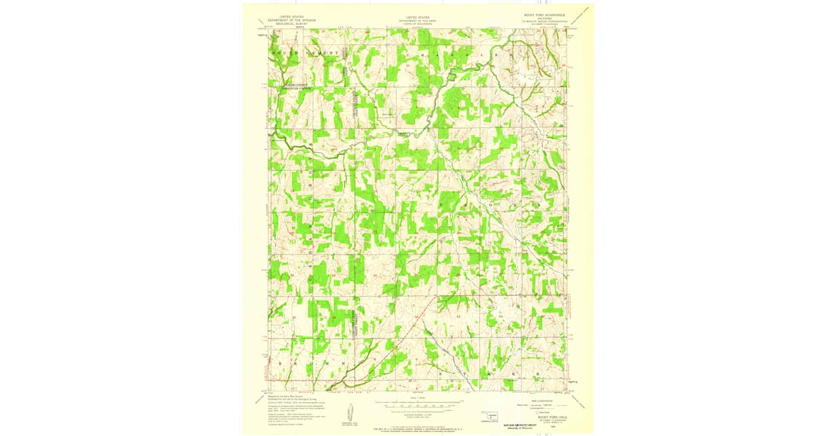 1956 Map of Rocky Ford, Grady County, OK — High-Res | Pastmaps