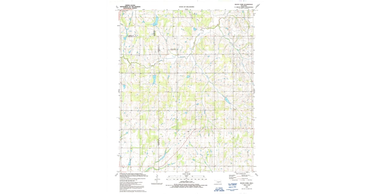 1991 Map of Rocky Ford, Grady County, OK — High-Res | Pastmaps