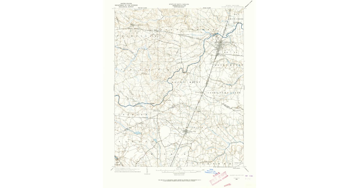 Old Maps of Joyners Crossing, NC for Genealogy | Pastmaps