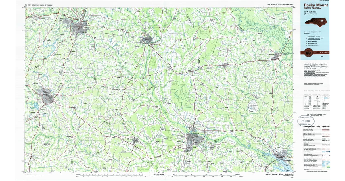 1980s Maps of Nashville, NC | Pastmaps