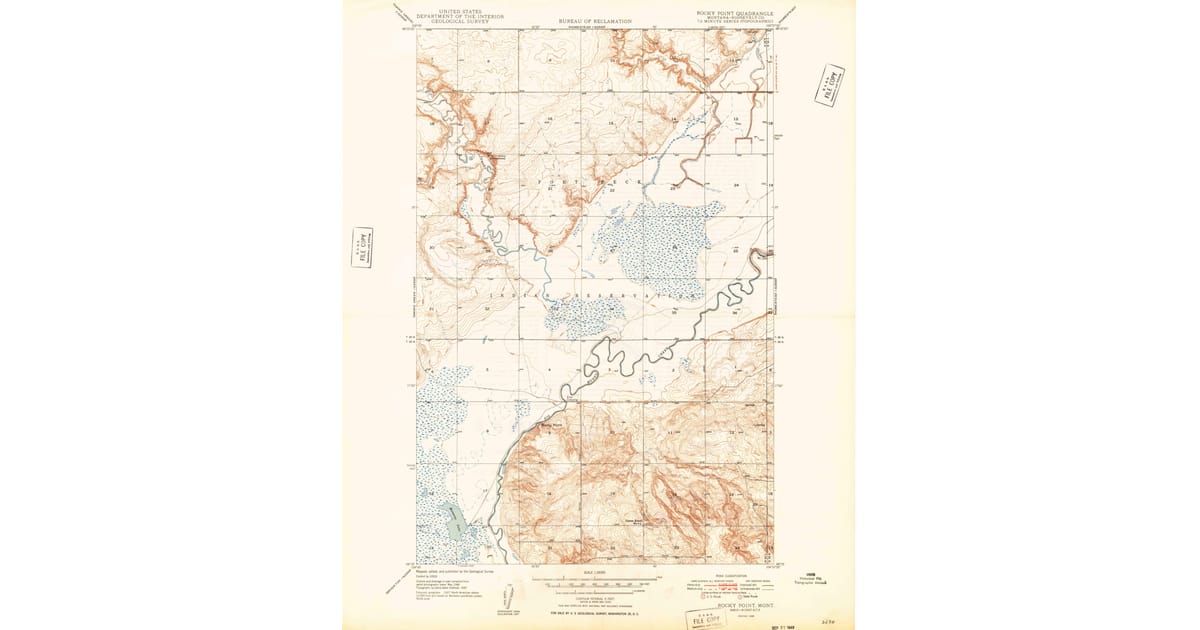 1948 Map of Rocky Point, Roosevelt County, MT — High-Res | Pastmaps