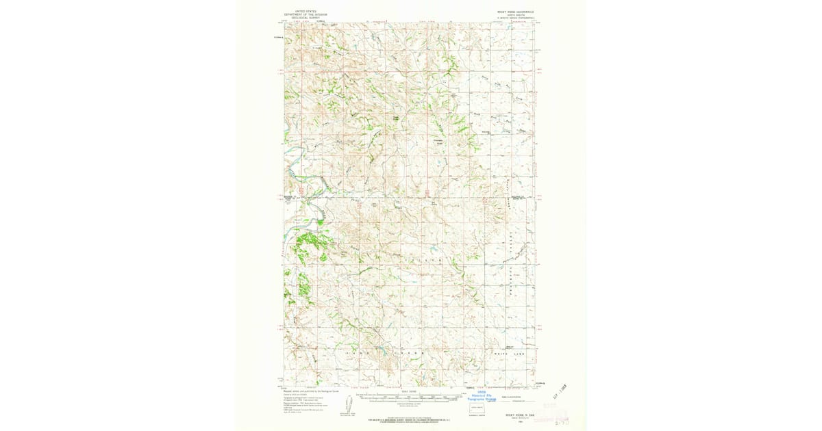 1961 Map of Rocky Ridge, Slope County, ND — High-Res | Pastmaps