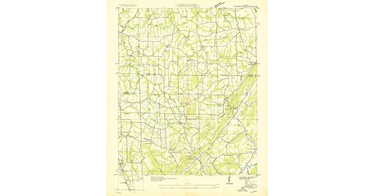 1930s Maps of Double Bridges, AL | Pastmaps
