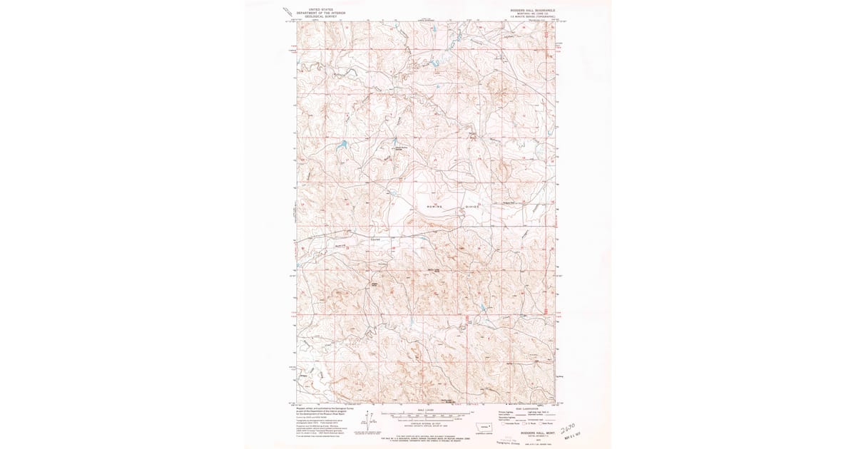1973 Map of Rodgers Hall, McCone County, MT — High-Res | Pastmaps