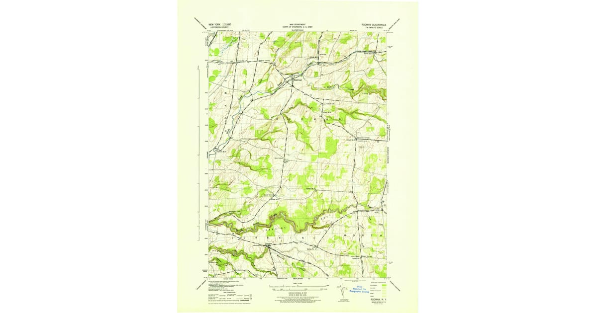 1943 Map of Rodman, Jefferson County, NY — High-Res | Pastmaps