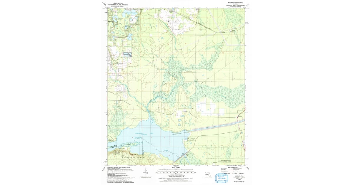 1993 Map of Rodman, Putnam County, FL — High-Res | Pastmaps