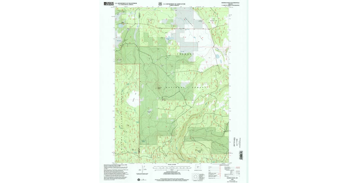 1999 Map of Rodman Rock, Lake County, OR — High-Res | Pastmaps