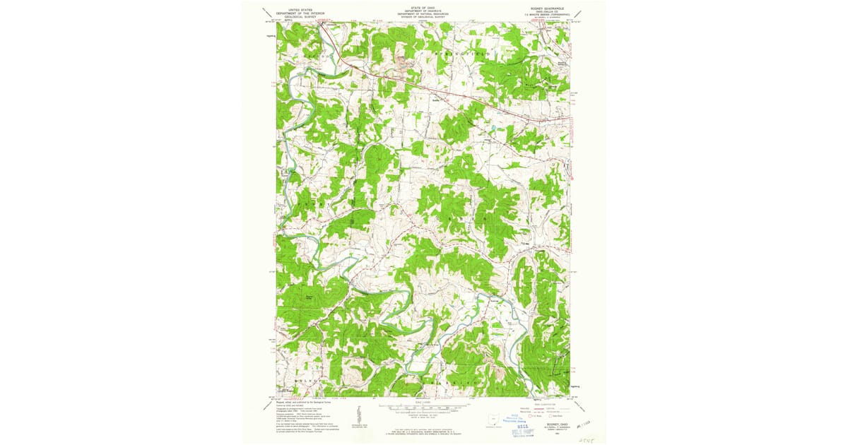 1961 Map of Rodney, Gallia County, OH — High-Res | Pastmaps