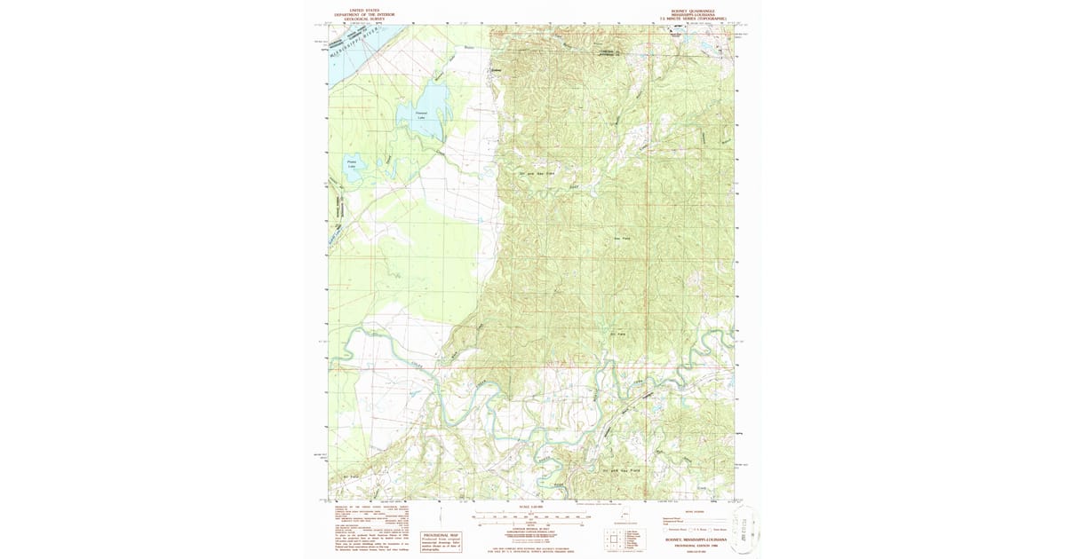 1986 Map of Rodney, Jefferson County, MS — High-Res | Pastmaps