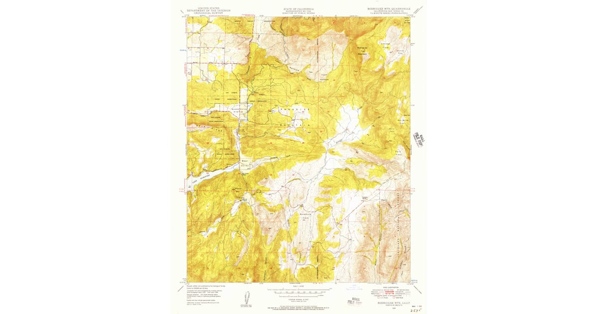 1948 Map of Rodriguez Mtn., San Diego County, CA — High-Res | Pastmaps