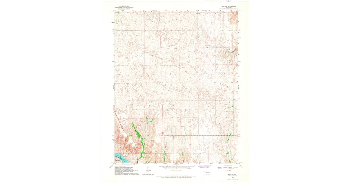 1965 Map of Roll NW, Ellis County, OK — High-Res | Pastmaps