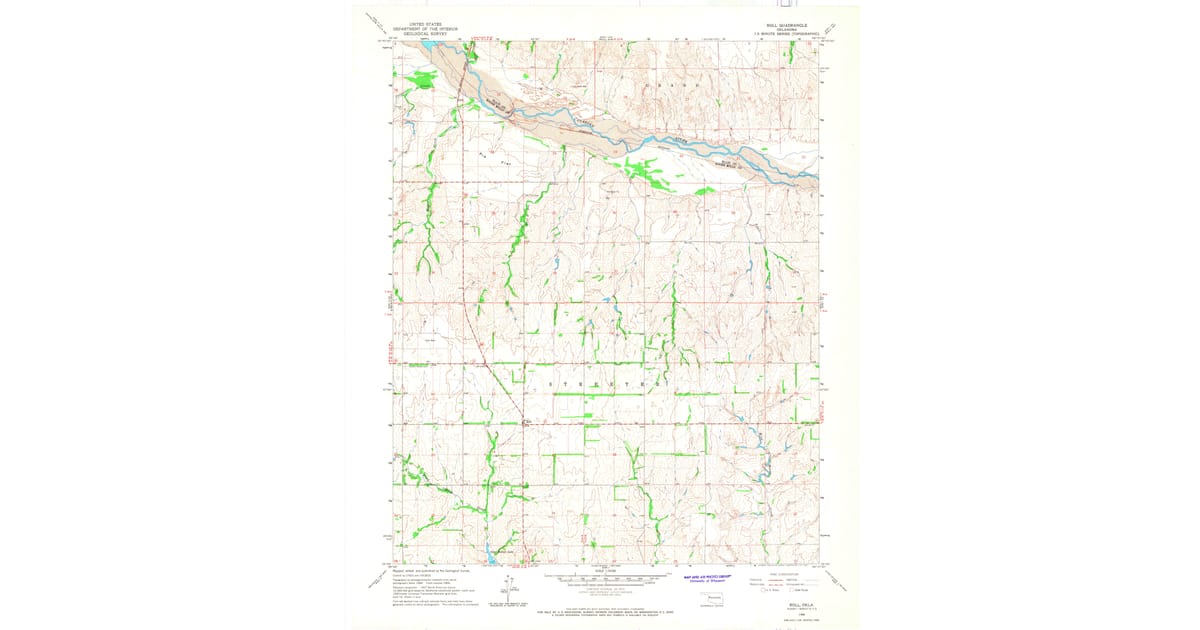 1966 Map of Roll, Roger Mills County, OK — High-Res | Pastmaps