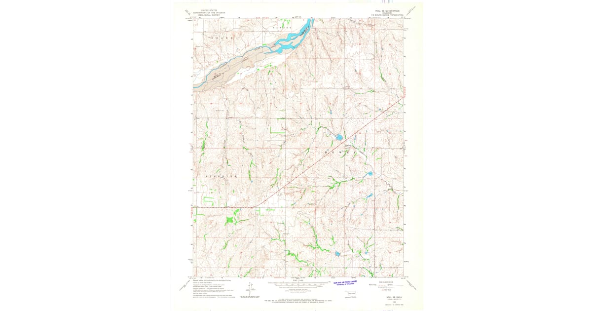 1966 Map of Roll SE, Roger Mills County, OK — High-Res | Pastmaps